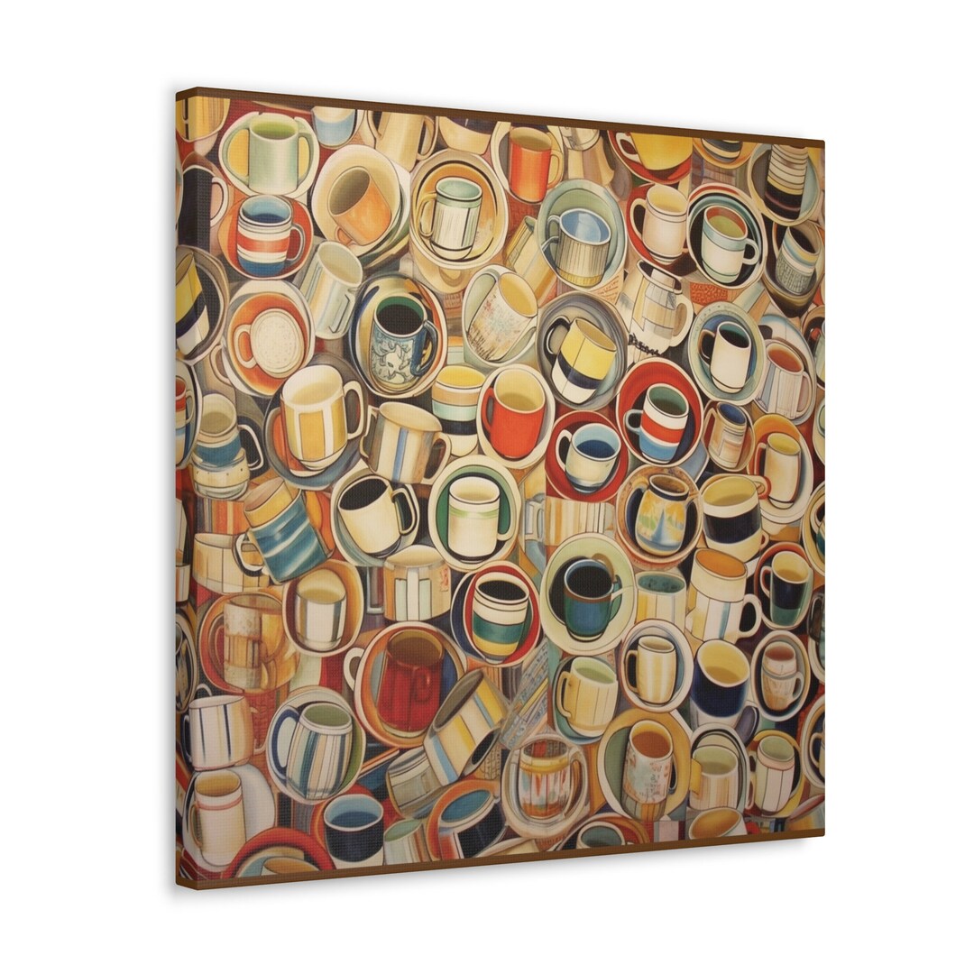 A Sea of Cups, Canvas Gallery Wraps, Cups and Saucers, Oil Painting ...