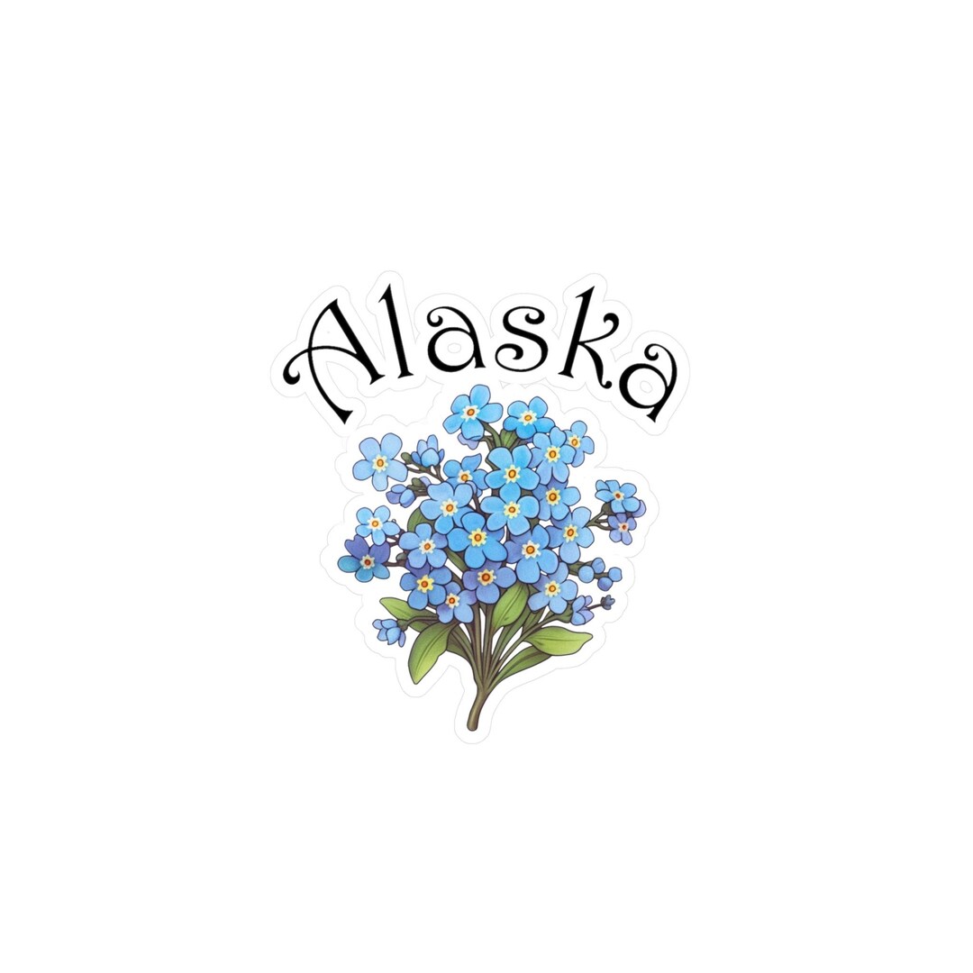Forget Me Nots, Alaska State Flower Sticker, Kiss-cut Vinyl Decals AK ...