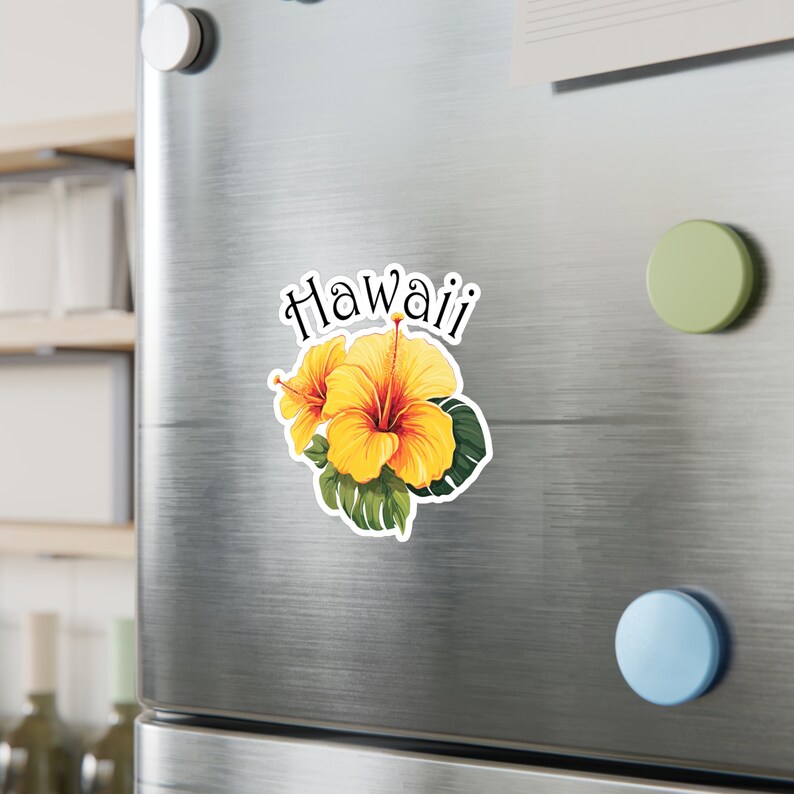 Hawaii State Flower Sticker - Vibrant Yellow Hawaiian Hibiscus - Island ...