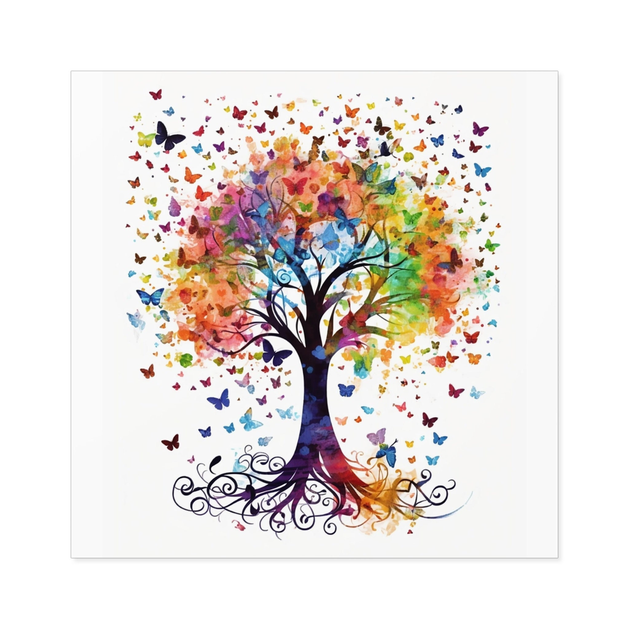 Unique Artistic Rendering of Blooming Life - Rainbow Butterfly Tree ...