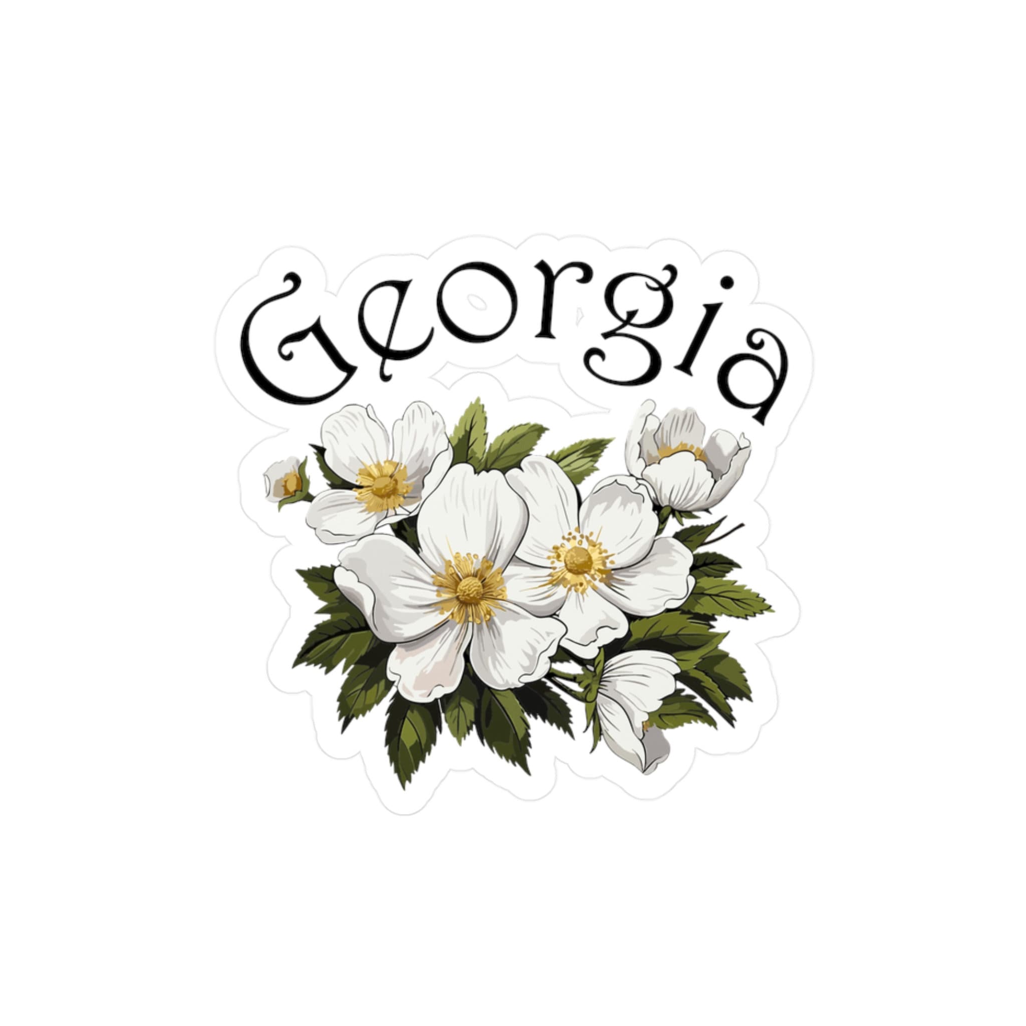 Georgia Cherokee Rose State Flower Vinyl Sticker Show Your Love for ...