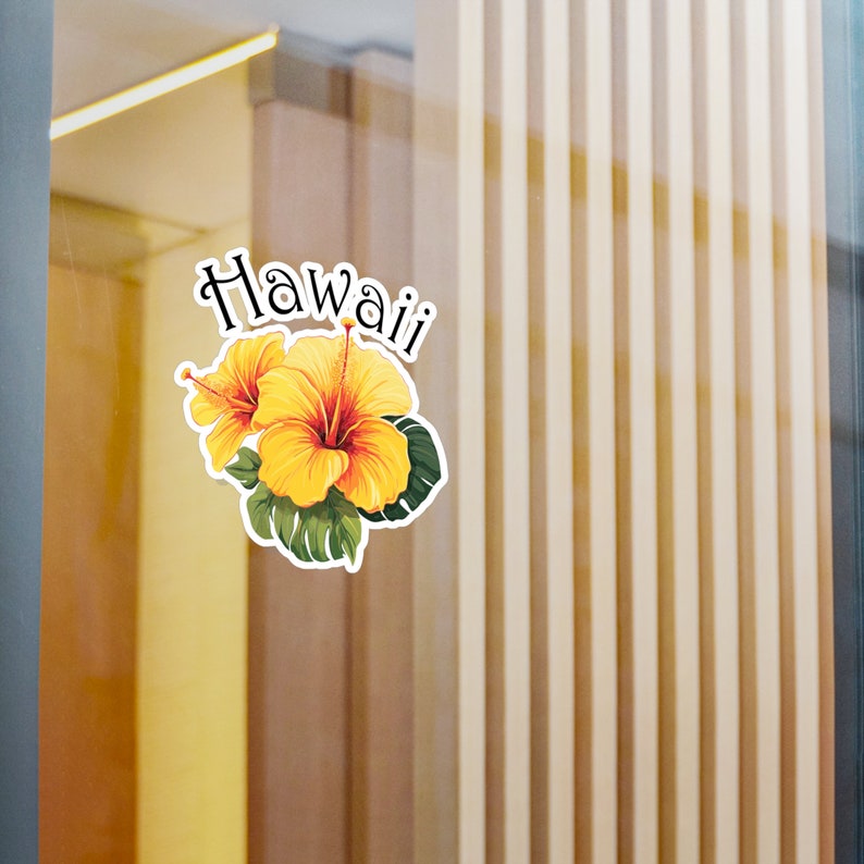 Hawaii State Flower Sticker - Vibrant Yellow Hawaiian Hibiscus - Island ...