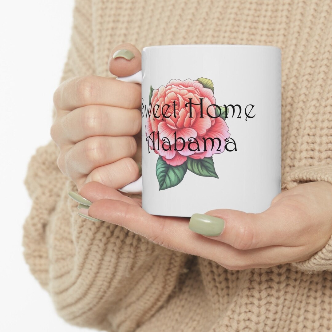Alabama State Flower Camellia Ceramic Mug, Bama Pride - Etsy