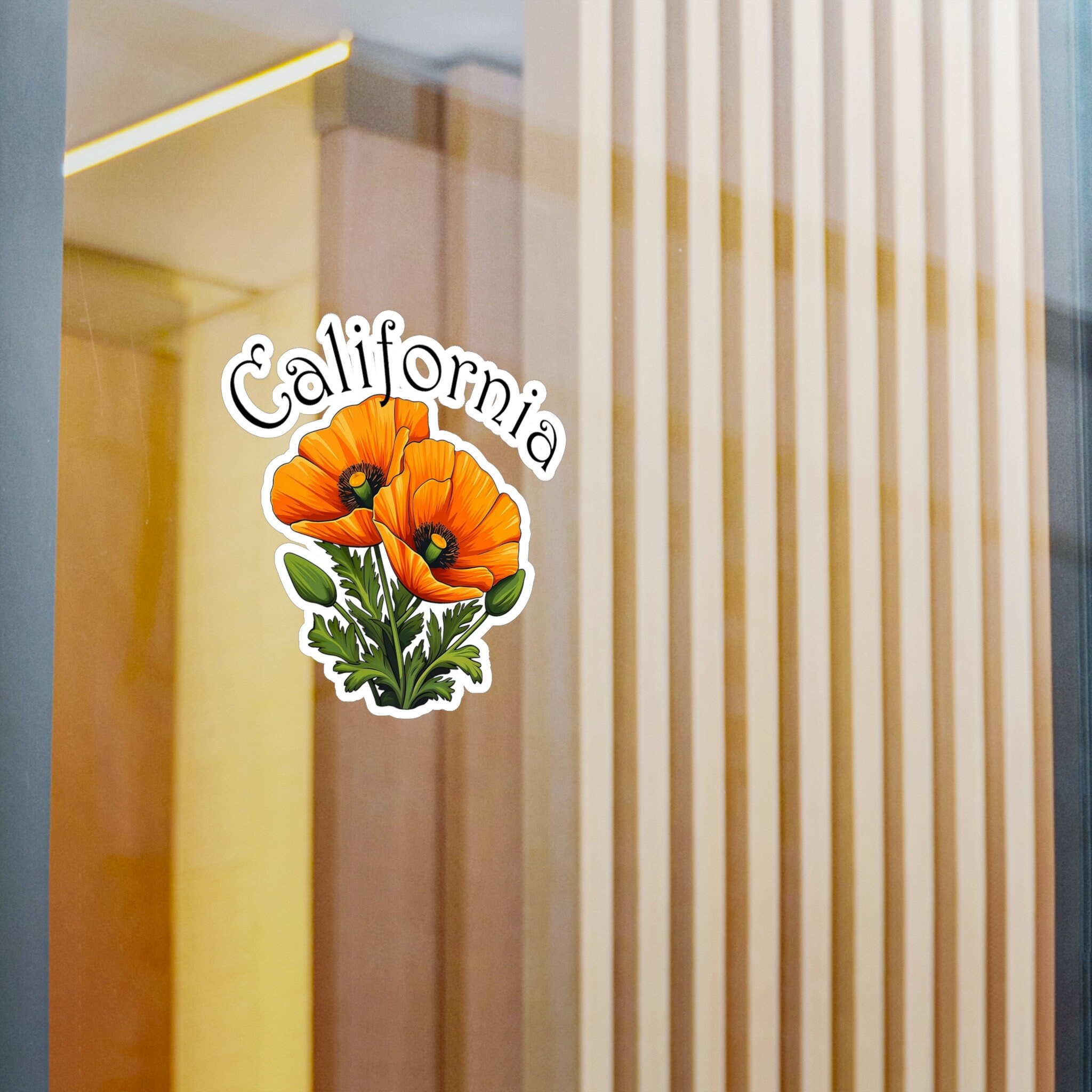 California State Flower, the California Poppy - Kiss-cut Vinyl Decals ...