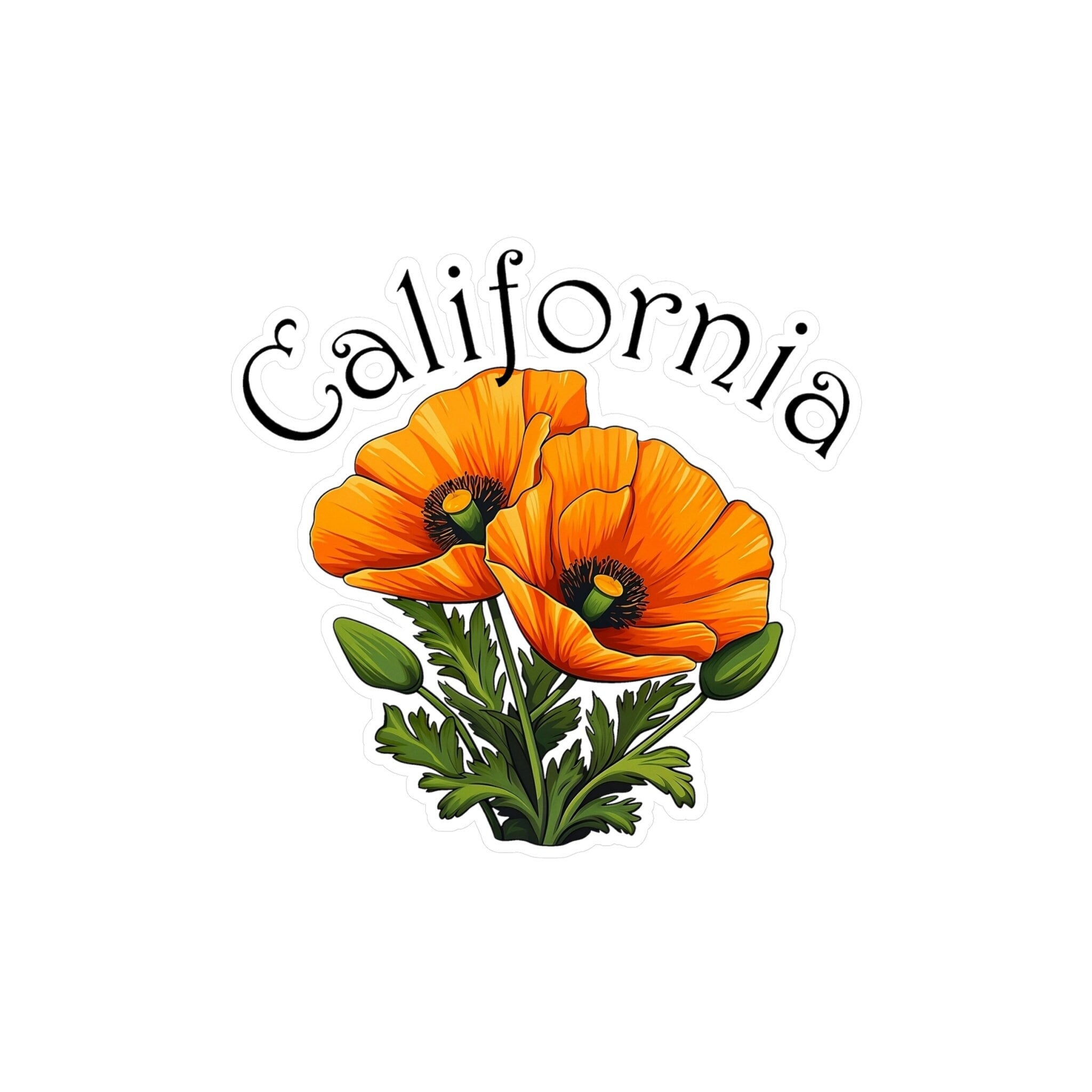 California State Flower, the California Poppy Kiss-cut Vinyl Decals A Wildflower is a Beautiful ...