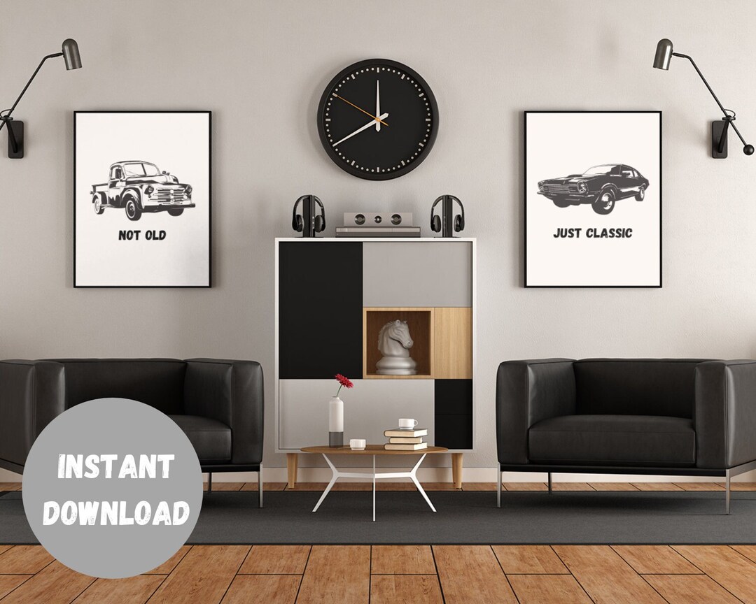 Classic Truck | Classic Car | Car Fanatic | Set of 2 | Man Cave | Gift ...
