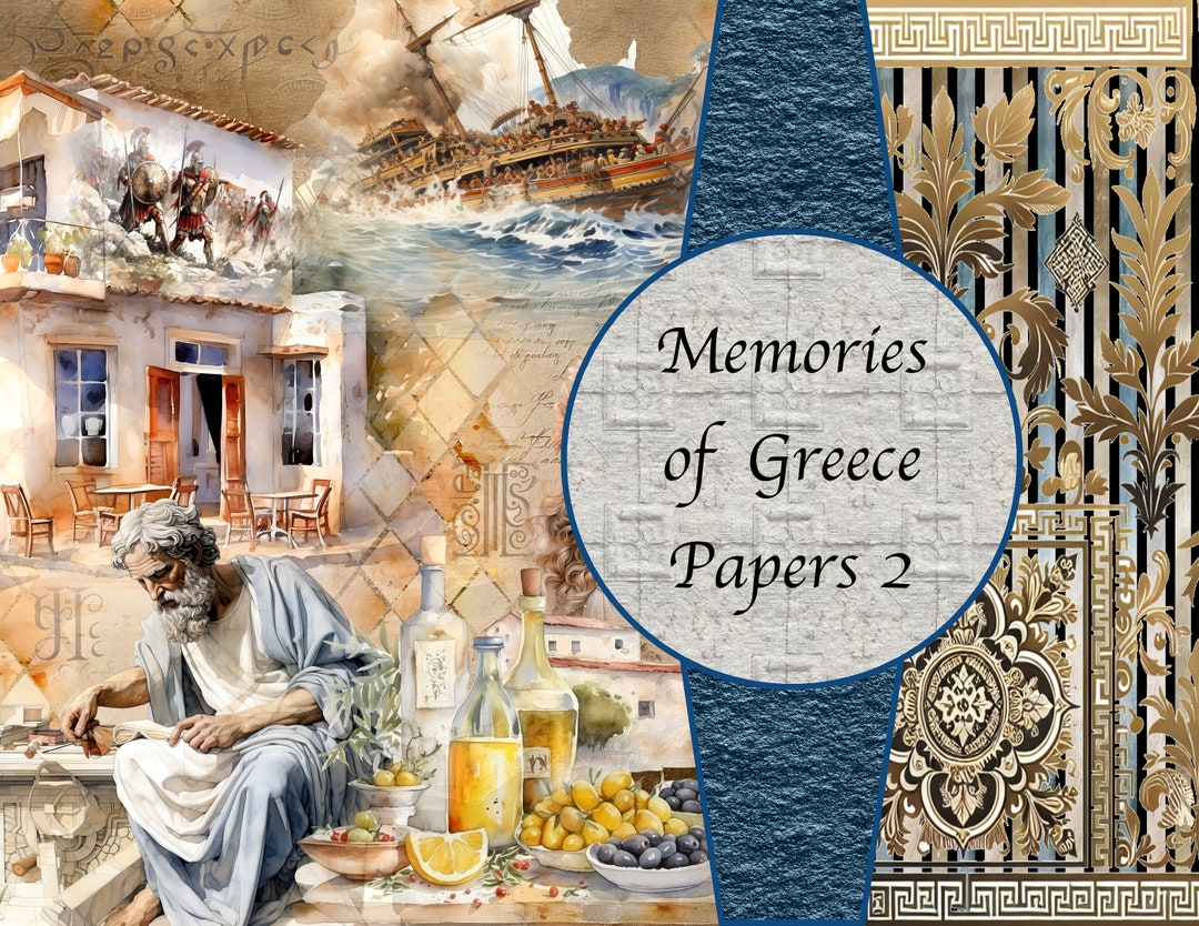 Memories of Greece II Digital Papers, for DIY Scrapbooking, Photo ...