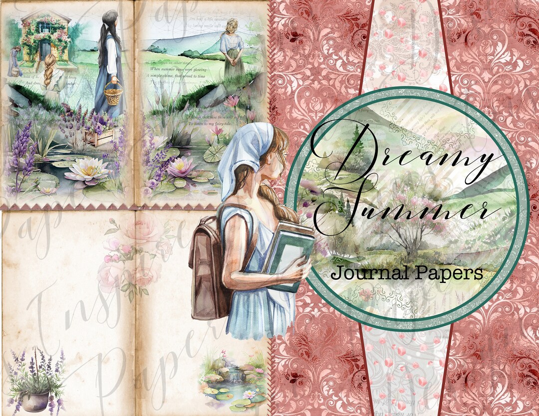 Digital Journal Pages, Dreamy Summer, for DIY Journals and Junk ...
