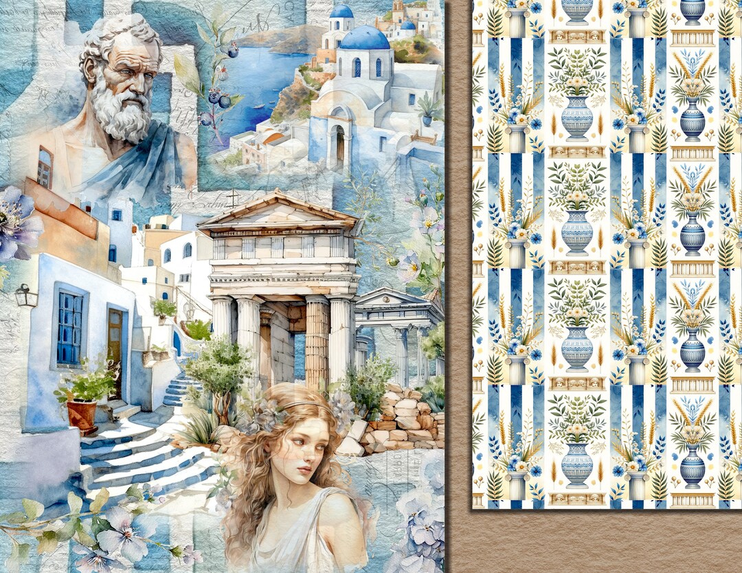 Memories of Greece II Digital Papers, for DIY Scrapbooking, Photo ...