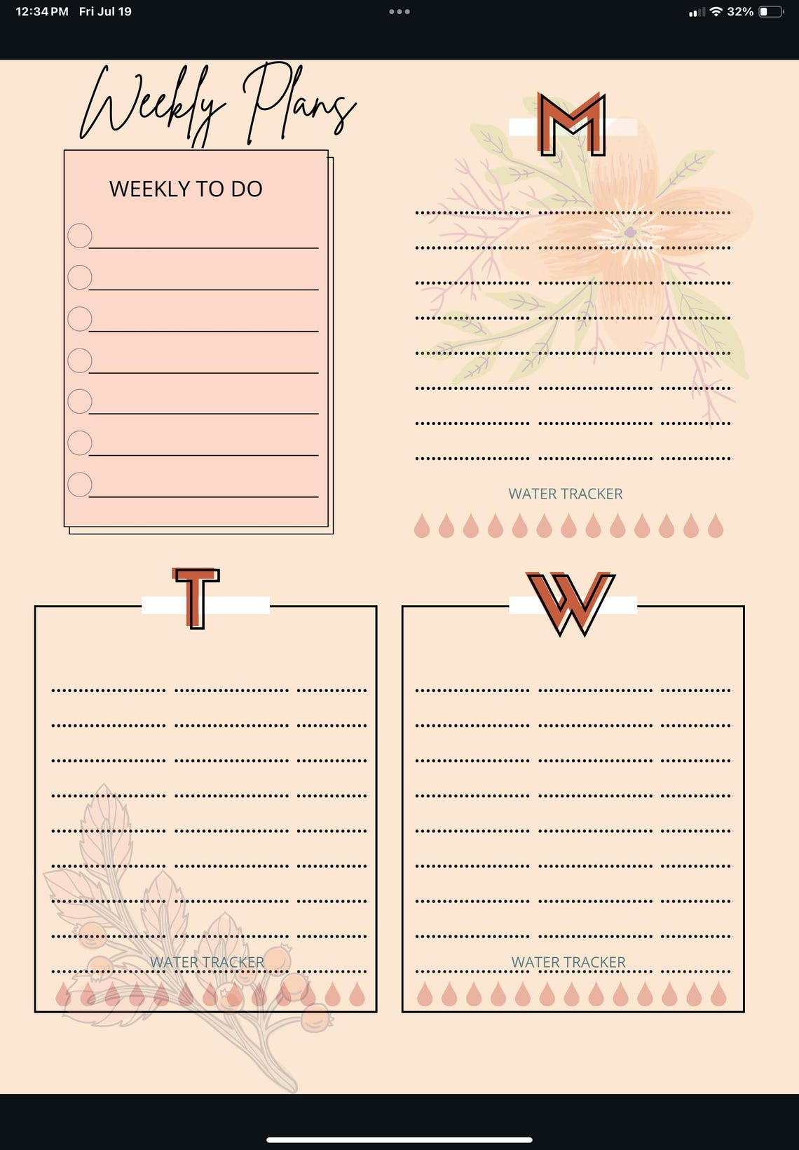 Digital Simple Weekly Tracker/ Planner PDF - Etsy
