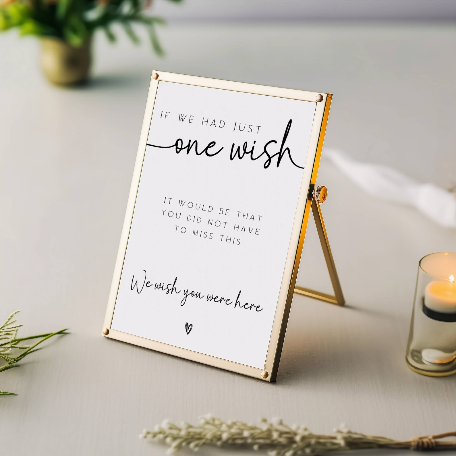 If I Had One Wish, Memory Candle Sign, Wish You Were Here Sign, You ...