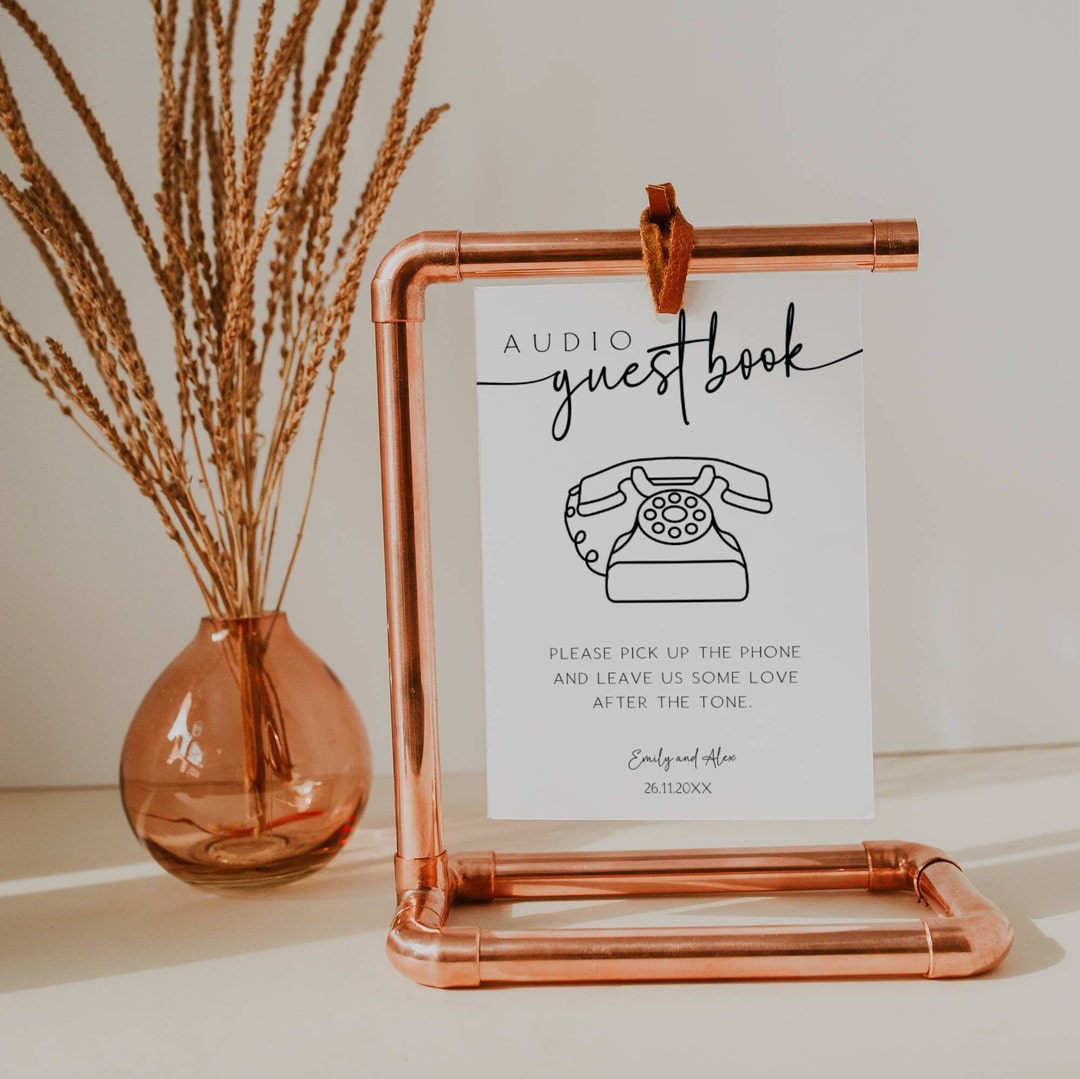 Audio Book Sign, Audio Guest Book Sign Template, Audio Wedding ...