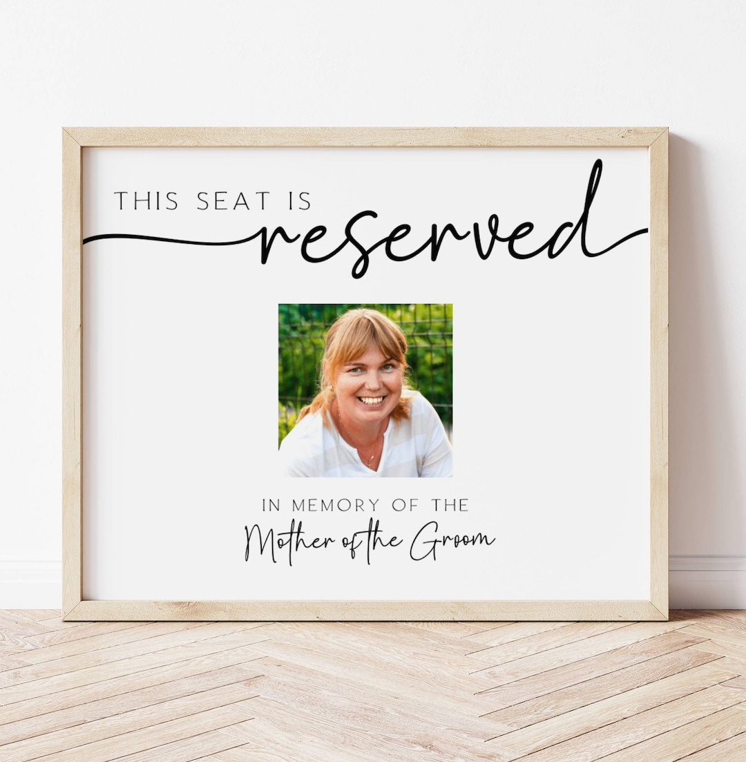 Reserved for Mother of the Groom Sign, Reserved Seat Card Template ...