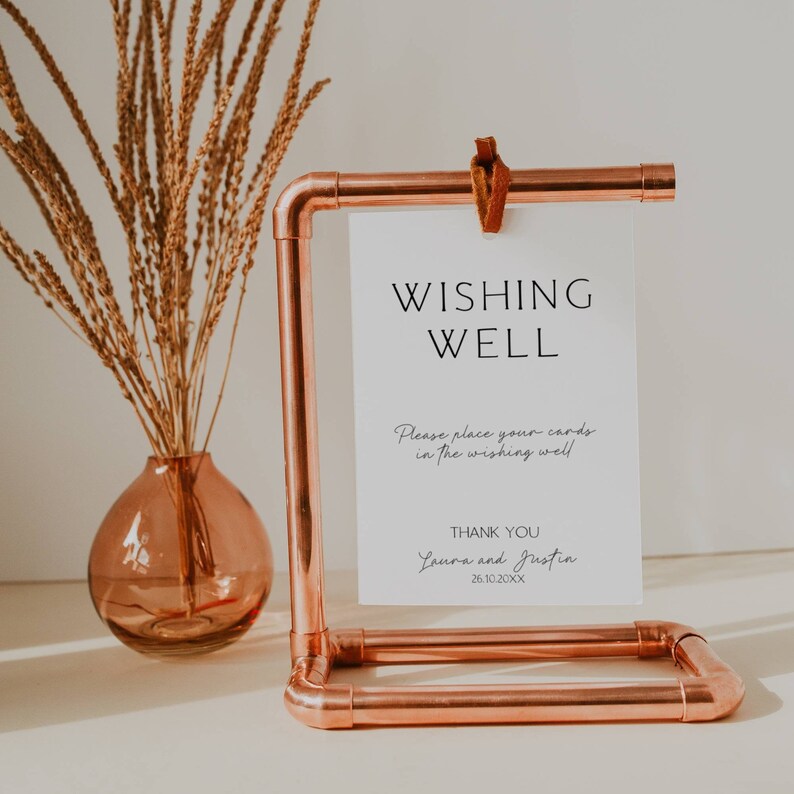 Minimalist Wedding Wishing Well Sign Template (digital Download) - Etsy