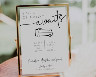 Wedding Transportation Sign, Modern Transportation Sign, Wedding ...
