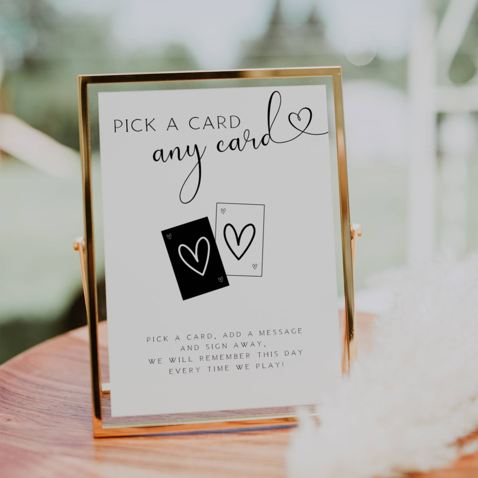 Playing Cards Wedding Guest Book Sign: Minimalist Template (digital ...