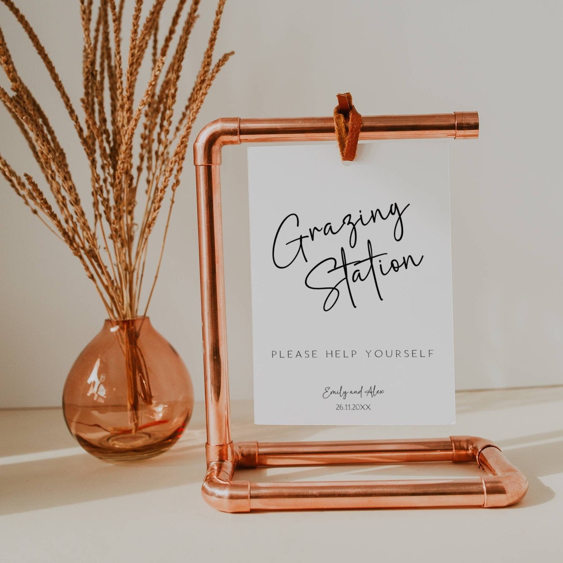Black and White Grazing Station Sign, Table Sign, Editable Wedding ...