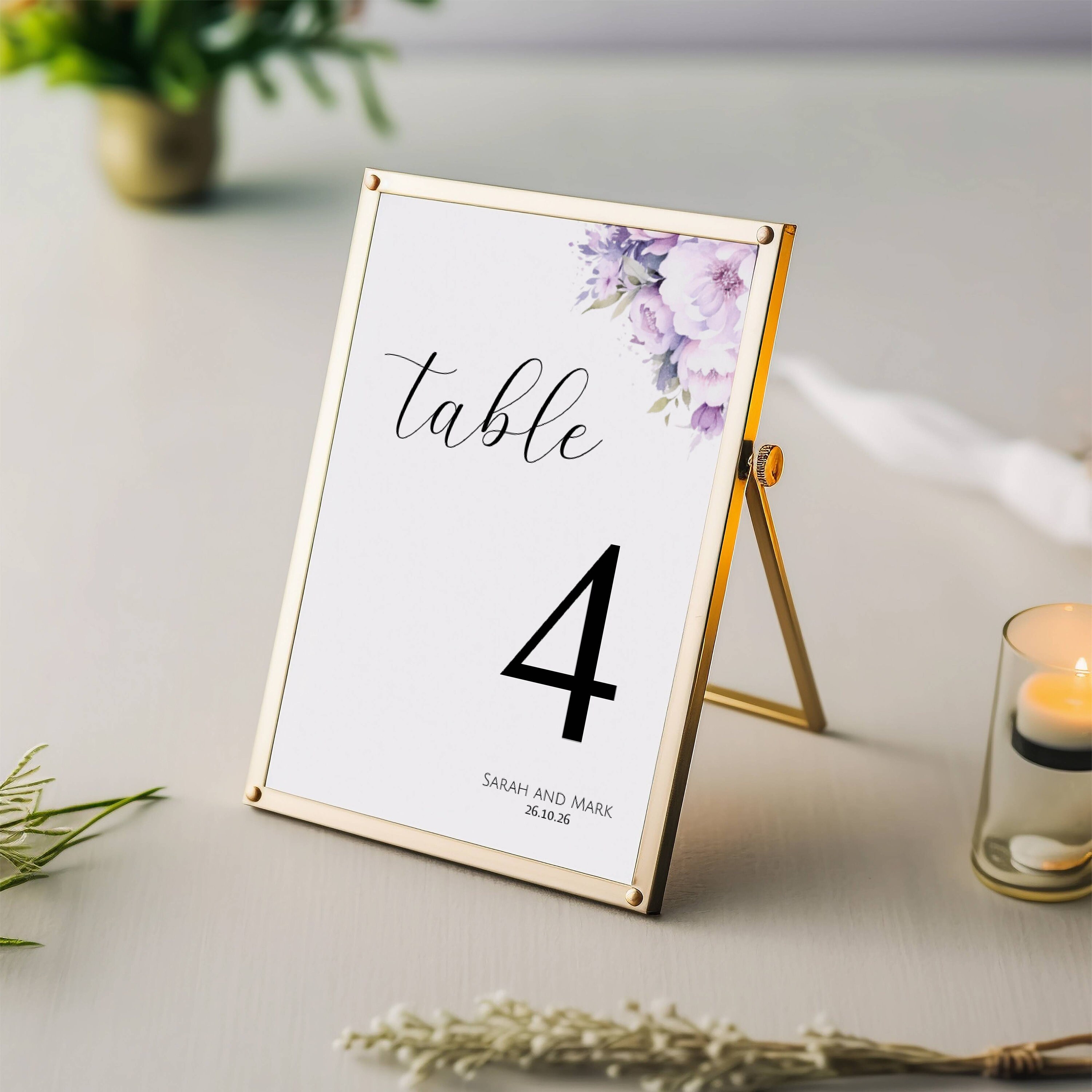 Table Number Cards, Table Number Sign Template, Printable Template ...