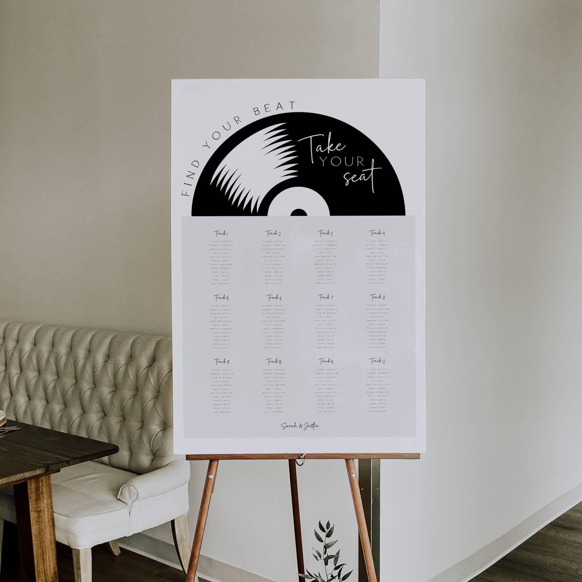 Vintage Vinyl Record Wedding Seating Chart: Music Theme (digital ...