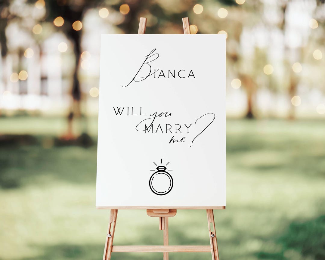 Will You Marry Me Sign, Proposal Template, Engagement Prop, Marry Me ...