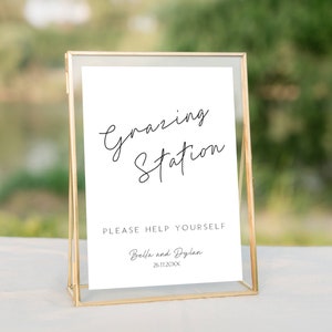 Grazing Station Sign, Table Sign Template, Editable Wedding Sign ...