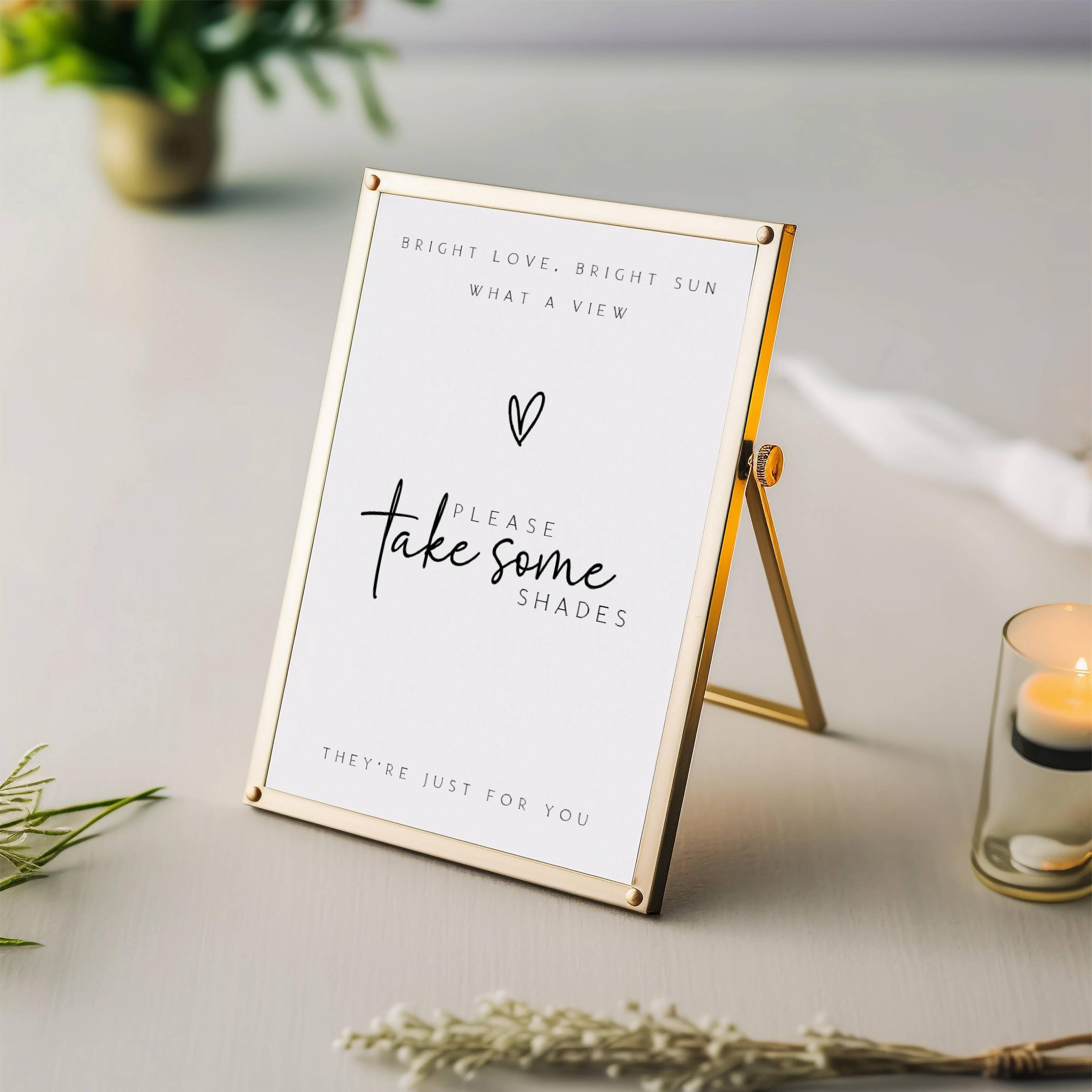 Take Some Shades Wedding Sign Template: Sunglasses Favor (digital ...