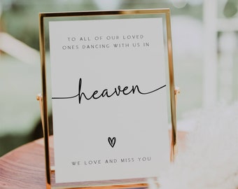 Wedding Memorial Sign: Dancing With Us in Heaven Template (digital ...