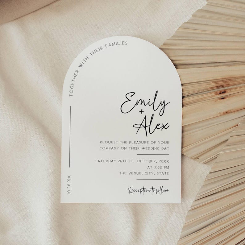 Arch Wedding Invitation Template Suite, Arched Stacked Wedding Invite ...