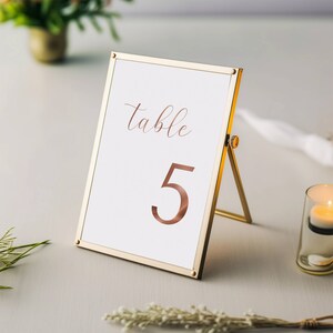 Table Number Cards, Rose Gold Wedding Table Numbers, Wedding ...