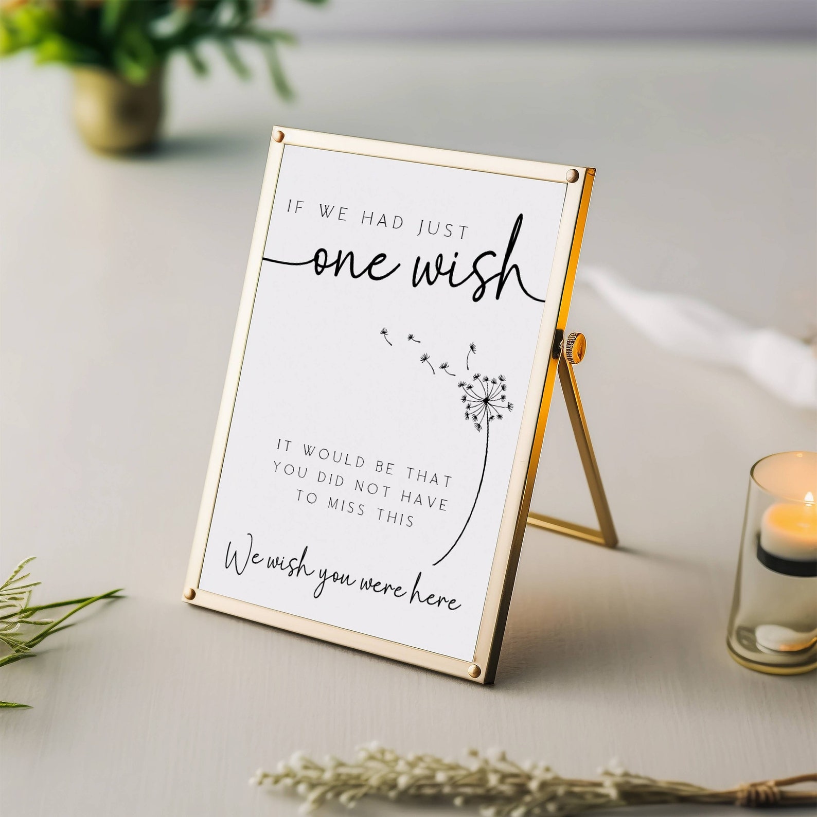 If I Had One Wish, Memory Candle Sign, Wish You Were Here Sign, You ...