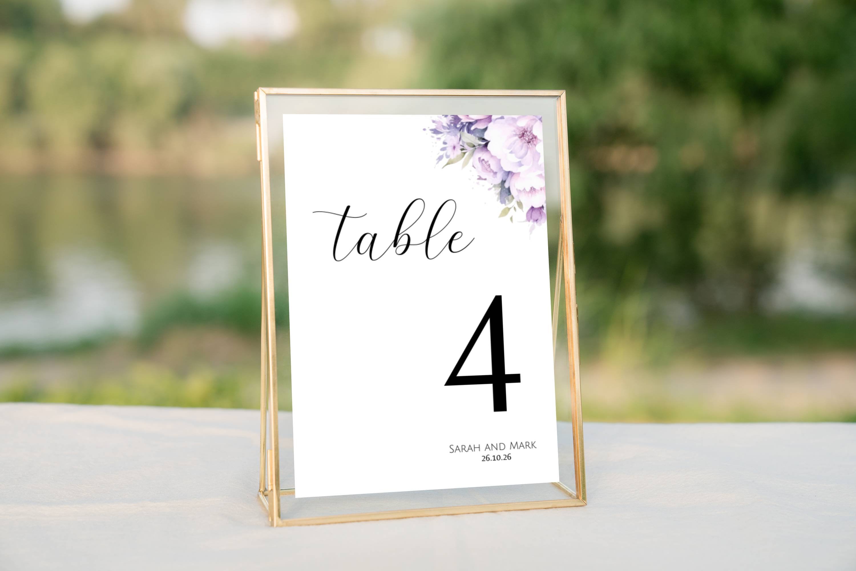 Table Number Cards, Table Number Sign Template, Printable Template ...