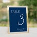 Navy Table Number Sign Template, Table Numbers for Wedding, Navy Blue ...
