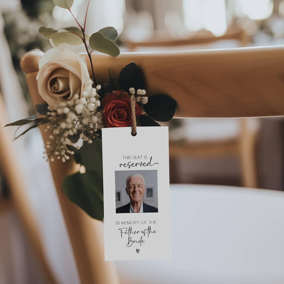 In Memory of Chair Tag: Reserved Seat Sign (digital Download) - Etsy