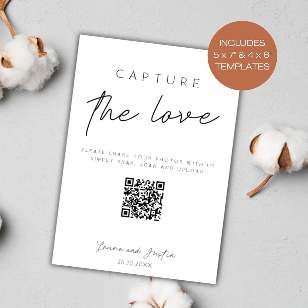 Share the Love Qr Code Sign Template, Scan Here, Capture the Love ...