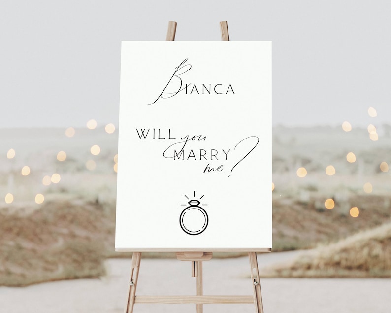 Will You Marry Me Sign, Proposal Template, Engagement Prop, Marry Me ...