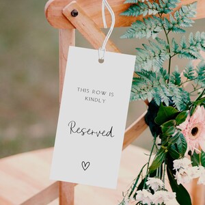 Reserved Row Sign Template, Printable Reserved Sign Wedding, Reserved ...