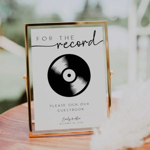 Record Wedding Guestbook Sign, Unique Guestbook, for the Record ...