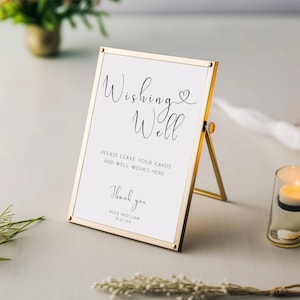 Wishing Well Sign for Wedding, Event Gift Sign Template, Reception Gift ...