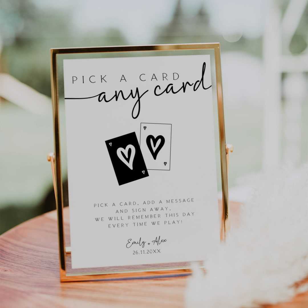 Playing Cards Guest Book Sign, Simple Modern, Unique Guestbook, Wedding ...