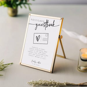 Postcard Wedding Guest Book Sign, Sign Our Guest Book, Postcards ...