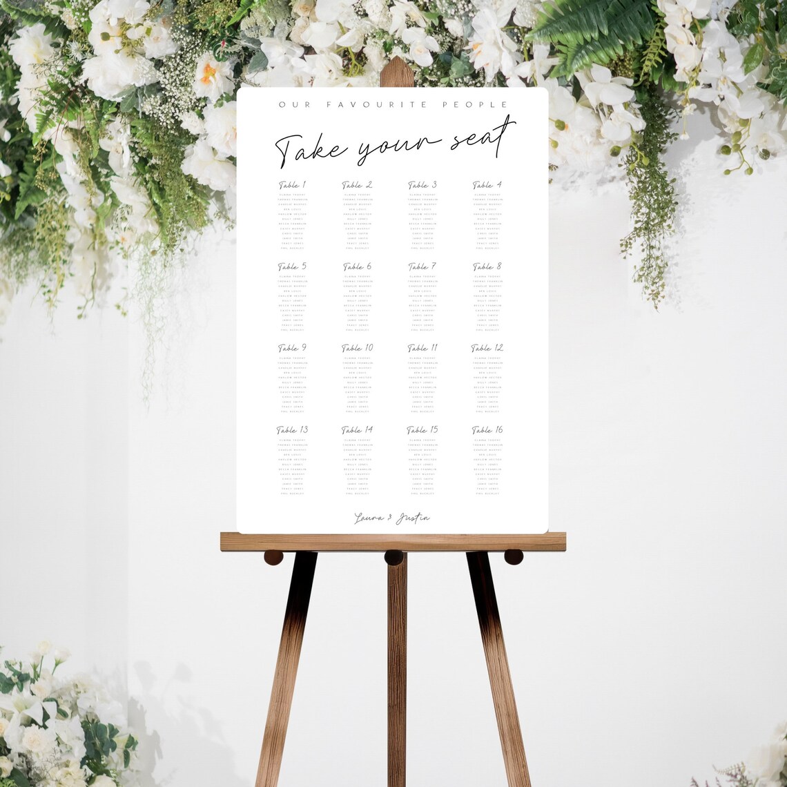 Wedding Table Number Seating Plan Template, Wedding Seating Chart by ...