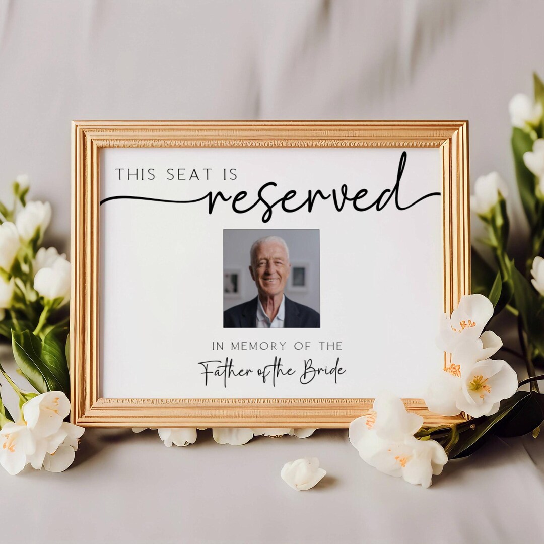 Reserved for Father of the Bride Sign, Reserved Seat Card Template ...