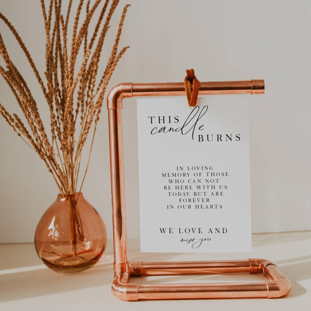 This Candle Burns Sign Template, Wedding Memorial Sign, in Memory Table ...