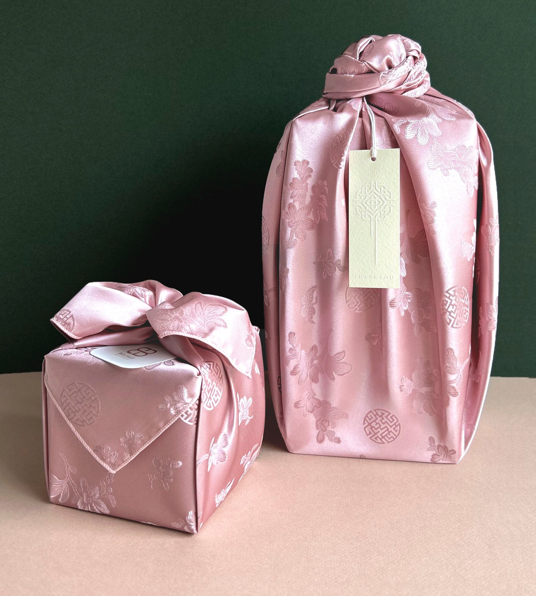 Korean Traditional Bojagi Set [2 Bojagi + 1 Tag] Reusable Gift Wrapping ...