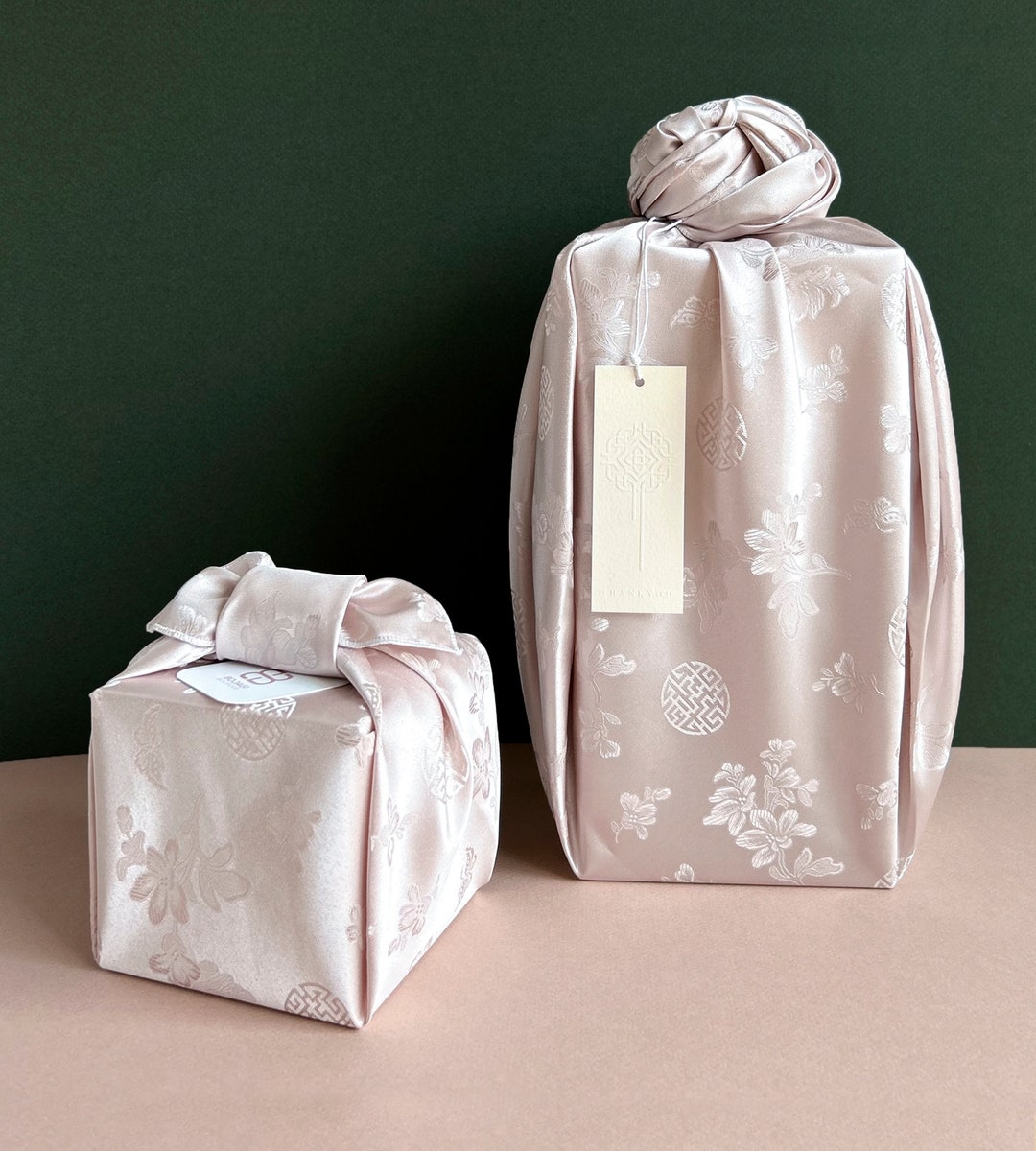 Korean Traditional Bojagi Set [2 Bojagi + 1 Tag] Reusable Gift Wrapping ...