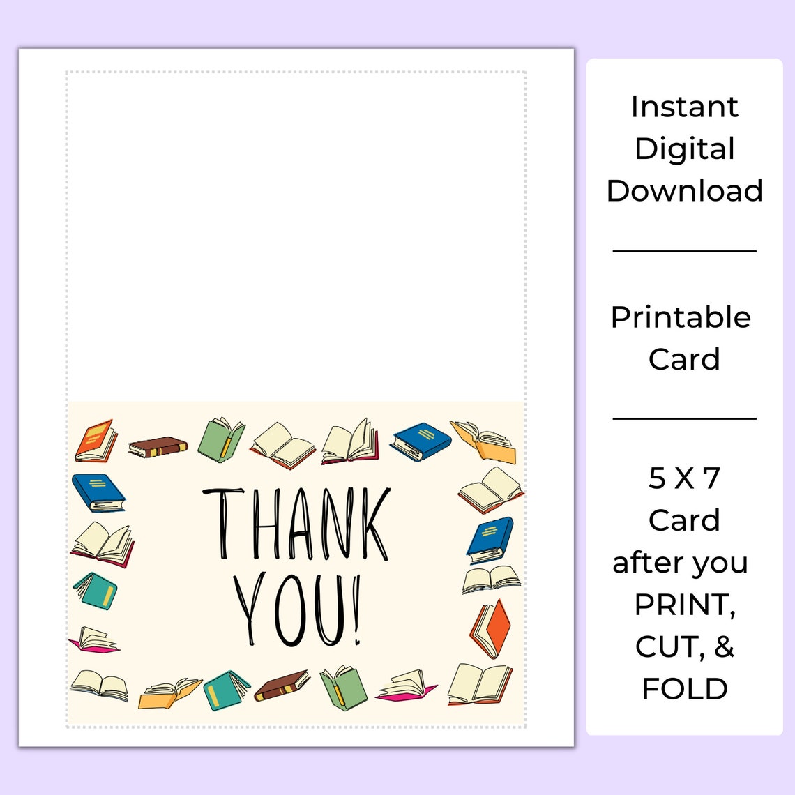 PRINTABLE Library Appreciation Month Thank You Card | Digital Download ...