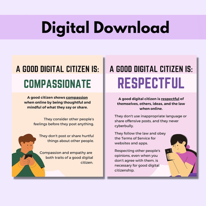 Digital Citizenship Poster Set | Printable Classroom Posters for ...