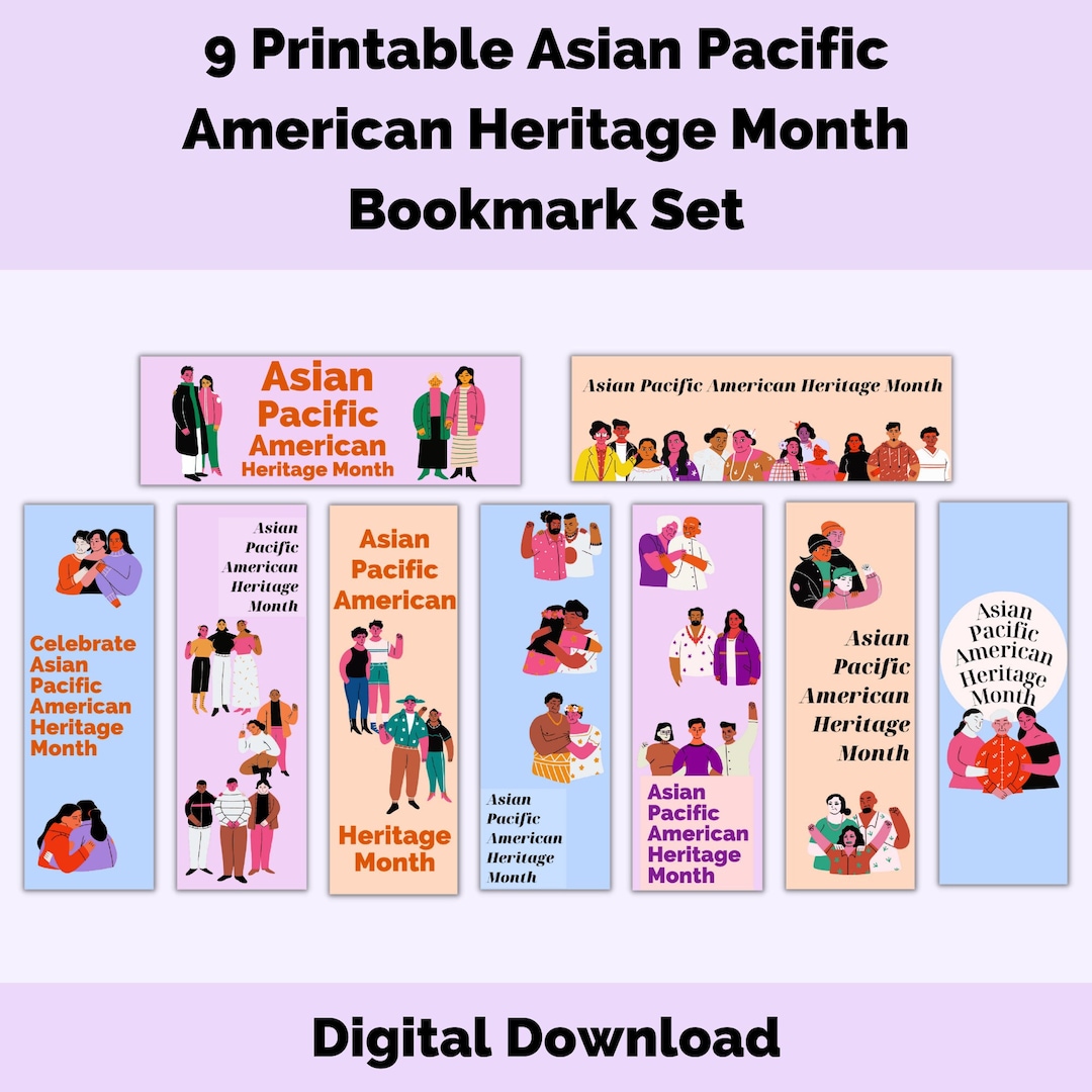 PRINTABLE Asian Pacific American Heritage Month Bookmarks | AAPI Stop ...