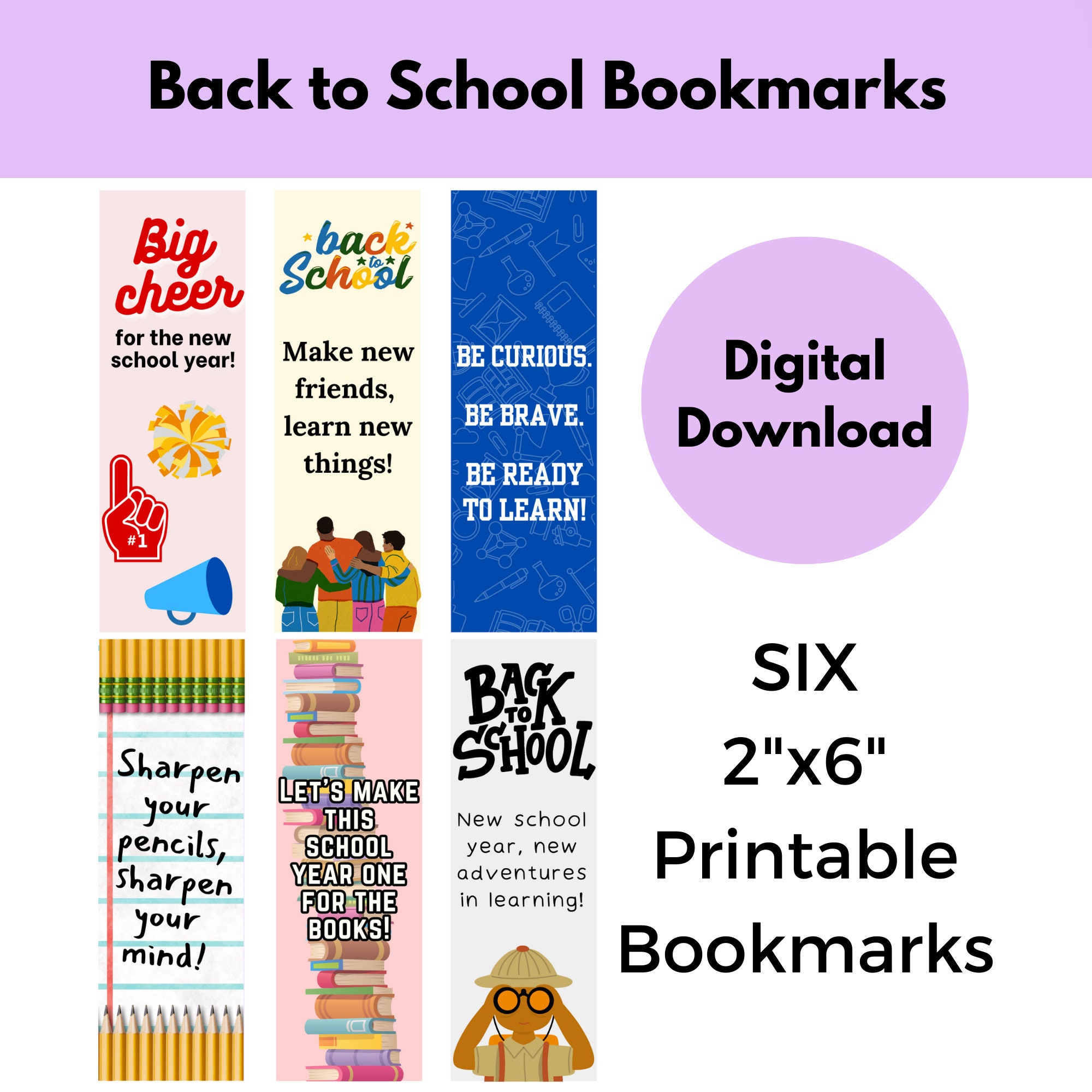 PRINTABLE Back-to-school Bookmarks | Bookmarks for Students and ...