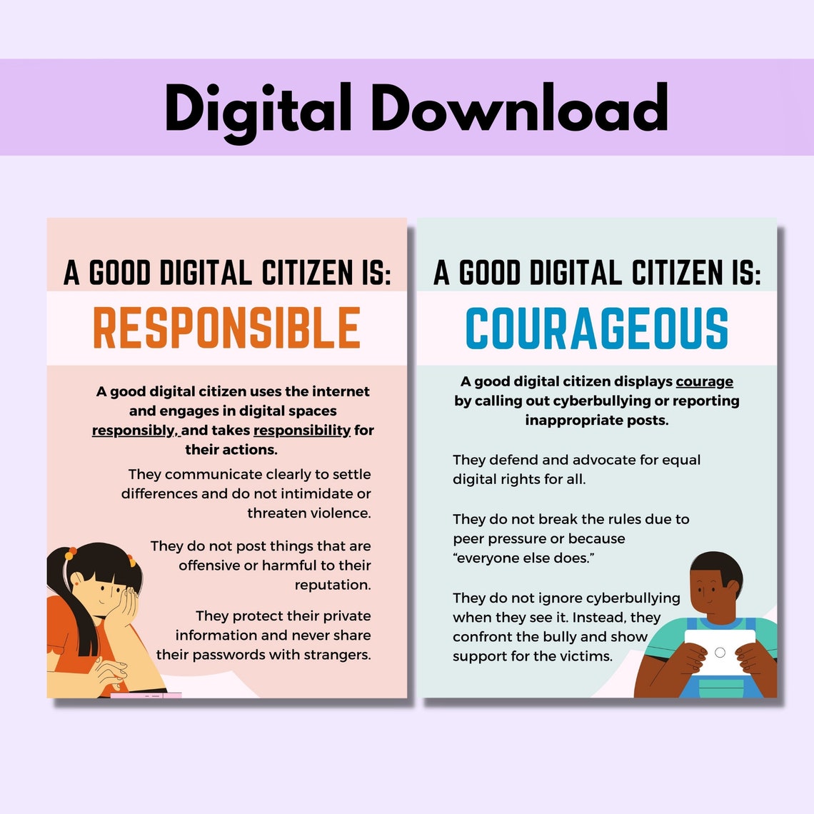 Digital Citizenship Poster Set | Printable Classroom Posters for ...